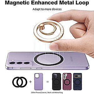 Magnetic Phone Ring Holder for MagSafe - Allengel Magnetic Phone Ring Holder Stand, Adjustable Kickstand for iPhone 14 Pro, 14 Pro Max, 14 Plus, 14, 13 and 12 Series (White Ceramic)