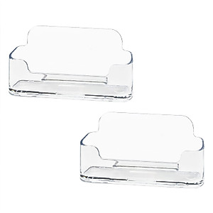Acrylic Business Card Holder for Desk, Clear Plastic Business Cards Display Holders Stand, Fits 30-50 Business Cards