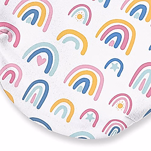 SwaddleMe Original Swaddle – Size Small/Medium, 0-3 Months, 3-Pack (Rainbows & Sunshine) Easy to Use Newborn Swaddle Wrap Keeps Baby Cozy and Secure and Helps Prevent Startle Reflex