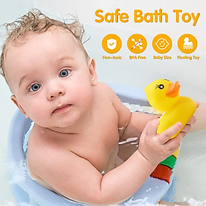Duck Bath Thermometer, Baby Safety Water Thermometer for Bathtub, Digital Room Thermometer with LED Display Temperature Warning, Ducky Floating Toy for Infants Newborn Babies