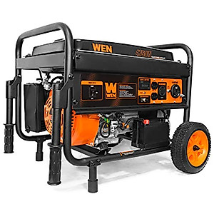 WEN 56475 4750-Watt Portable Generator with Electric Start and Wheel Kit, Yellow and Black
