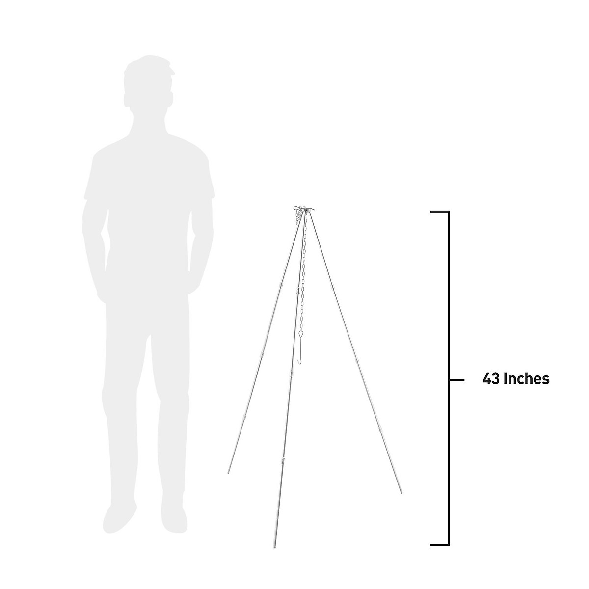 Solo Stove Tripod Camping Accessories Compact Lightweight Aluminum Tripod w/Adjustable Hang Chain, Perfect for Titan and Campfire Portable Stove, Camping, Backpacking, Survival Gear