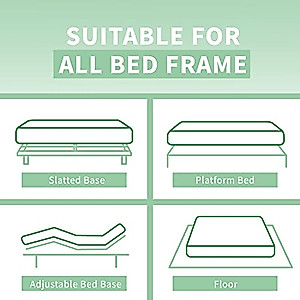 Dyonery Twin Mattress 8 Inch Green Tea Memory Foam Mattress CertiPUR-US Certified, Cooling Gel Bed Mattress in a Box Fiberglass Free, Kids Mattress for Bunk Bed, 38"×75"