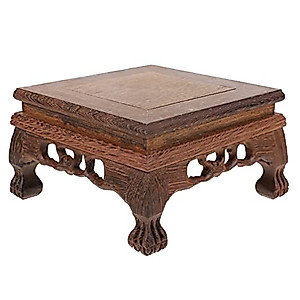 Cabilock Handicraft Ornaments Rustic Wood Base Glass Sphere Stand Houseplants Crystal Base Household Decor Usa Decorations Table Top Decor Chinese Vase Craft Rack Wooden Desktop