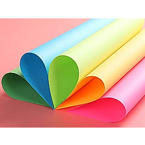 100 Sheets Colored Paper Printing Paper Copy Paper A4 Size Double Sided Lightweight Paper Construction Paper for Office School Statiionary Supply Art