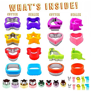 Sandwich Cutter for Kids, BANIC 26pcs Sandwich Cutter and Sealer Set, Uncrustables Maker,Crustless Sandwich Cutter Shapes for Girls Boys, Lunch & Bento Box Accessories,Bread Cookie Cutters for kids