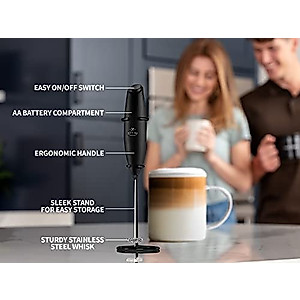 Zulay Powerful Milk Frother & Magia Super Automatic Coffee Espresso Machine - Frother Handheld Foam Maker for Lattes - Espresso Coffee Maker With Easy To Use 7” Touch Screen - Drink Mixer for Coffee