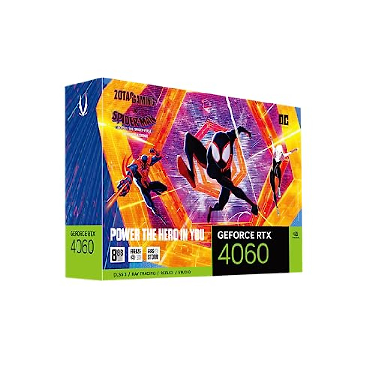 ZOTAC Gaming GeForce RTX 4060 8GB OC Spider-Man: Across The Spider-Verse Inspired Graphics Card Bundle, ZT-D40600P-10SMP