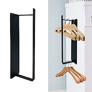 Hlimior Magnetic Hanger Organizer,Hanger Storage Rack for Washing Machine Rack,Hanger Stacker for Closet Laundry Room,Space Saving Clothes Hanger Storage Rack（Black）
