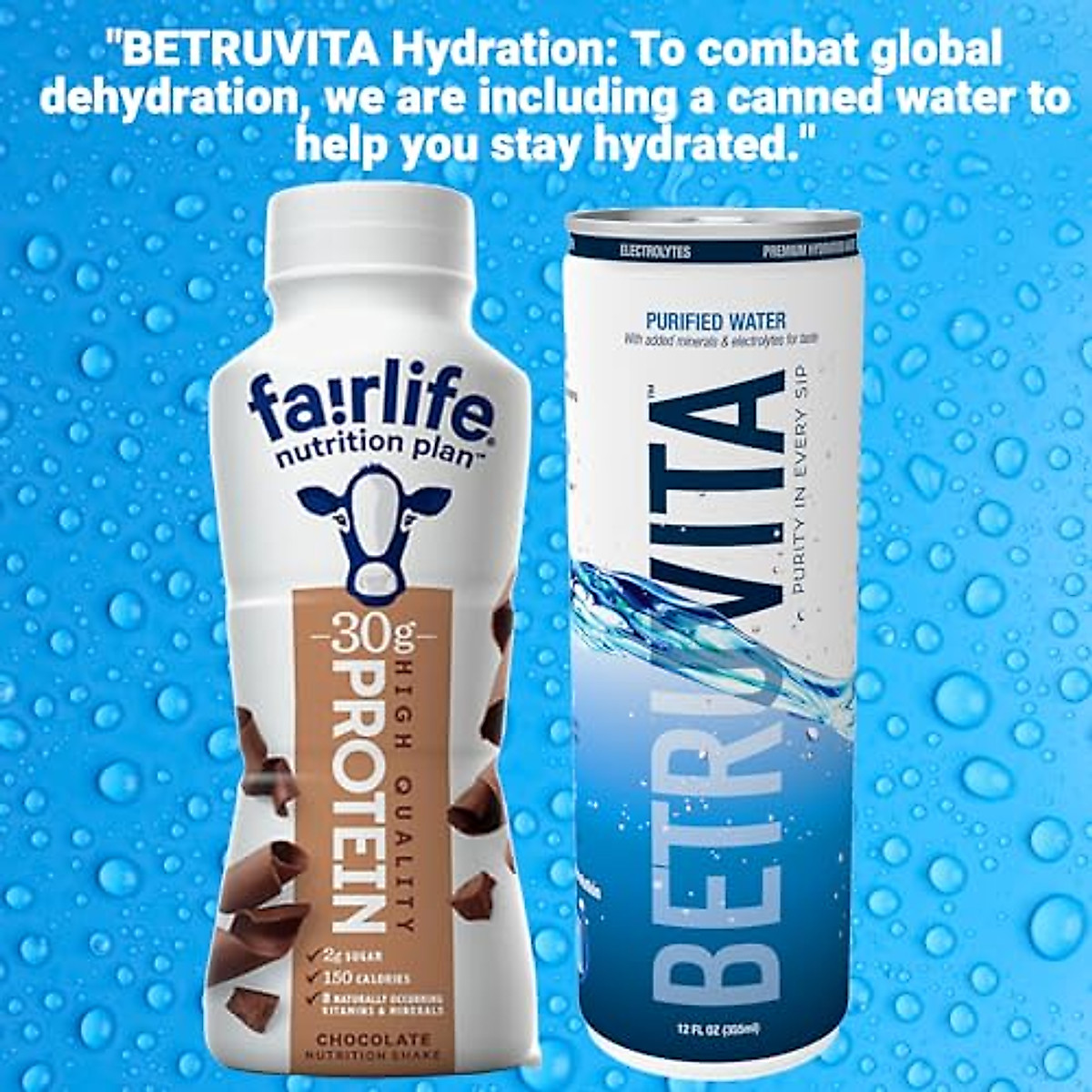 Fairlife Protein Shakes | Nutrition Plan Protein Shake | Chocolate, Vanilla, Strawberry | Core Power Elite | Fair life Protein Shakes Variety Pack |11.5 Fl Oz Pack of 7 | Plus Canned Water to Help you stay Hydrated - Limited Edition