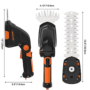 GARCARE 2 in 1 Grass Shear Cordless 7.2V Bush Timmer Handheld Grass Cutter for Shrub, Garden and Lawn Built-in 1500mAh Lithium Battery with 60min Fast Charger