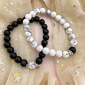 EZUY GNAY BRAVE NEW Bead Bracelet Friendship Bangle Lava Marble Bracelets Couple Thanksgiving Jewelry for Women&Men