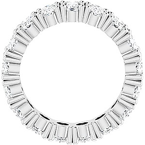 Moissanite World Touch of Paradise Bold Eternity Wedding Band, Oval Cut 17 Carat, VVS1 Clarity, Colorless Moissanite, 925 Sterling Silver, Engagement Ring, Wedding Gift, Perfact for Gift (10.5)