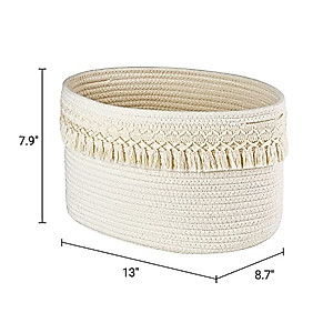 Mkono Macrame Decorative Cotton Rope Basket Boho Decor for Bedroom, Dorm, Living Room, Bathroom, Set of 4
