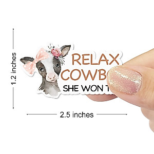 Wailozco Relax Cowboy She Won This Stickers,Thank You Stickers,Handmade Stickers,Small Shop Stickers,Envelopes Stickers for Small Business, Online Retailers,Handmade Goods,500 Labels Per Roll