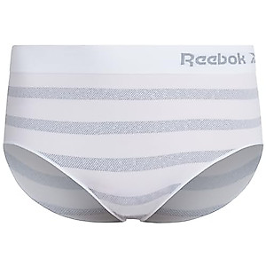 Reebok Women's Underwear - Plus Size Seamless Brief Panties (5 Pack), Size 3X, Black/Blackened Pearl/Lotus/Blackened Pearl/White-Grey Stripe