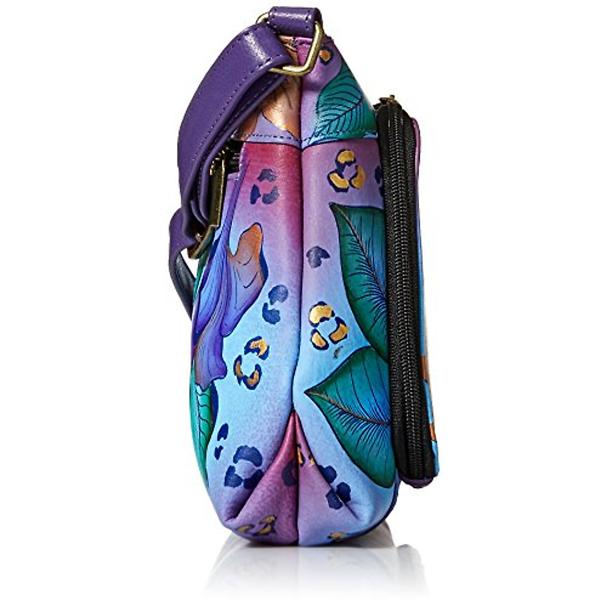 Anna by Anuschka womens Crossbody Organizer Bag - Genuine Leather, Tropical Safari, One Size US