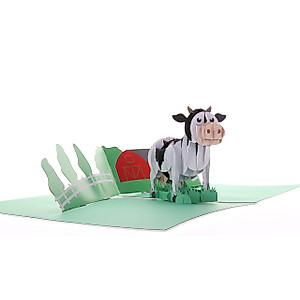 iGifts And Cards Awesome Dairy Cow 3D Pop Up Greeting Card - Retirement Thank You Card, Cute Farm Animal Themed Card, Housewarming Gift, Funny Happy Birthday Mom Card, Friendship Card