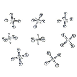 The Dreidel Company Jacks Game with Ball, Metal Set 0.5â€, Retro Toys, Classic Games Great Party Flavors, Kids' Activities, Loot Bag Fillers, Halloween, Easter, Birthday Parties (12-Pack)