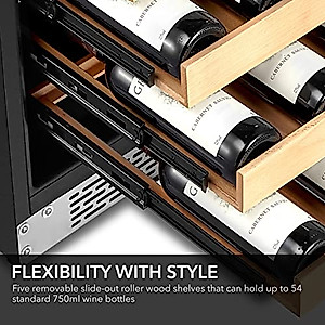 Whynter BWR-541STS 24" Built-in 54 Bottle Wine Refrigerator Cooler, Stainless Steel, One Size, Silver