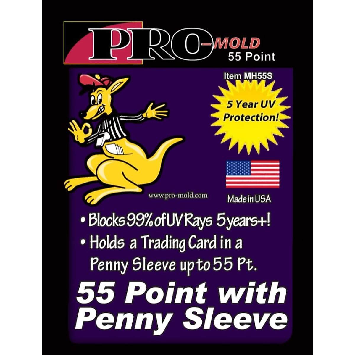 10-Count Pro-Mold 55pt. Magnetic ONE-Touch Card Holders Holds Sleeved Card MH55S (with Microfiber Cloth)