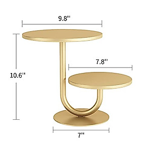 Vivevol 2 Tier Gold Cake Stand, Round Cupcake Stand for Parties, 10/8 Inch, Metal