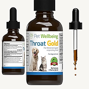 Pet Wellbeing Throat Gold for Cats - Natural Cough and Throat Soother for Treating Cat Asthma Symptoms - 2oz (59ml).