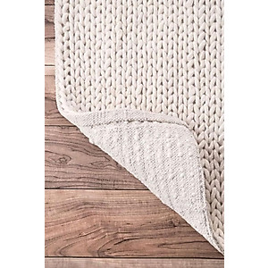 Generic Pella Off White Rug/Ivory/Cream Rug for Living Room, Ivory Area Rugs for Bedroom, Off White Living Room Rugs, Chunky Rug, Knotted Cozy Soft Wool Rug, Aesthetic Rug (8x10)