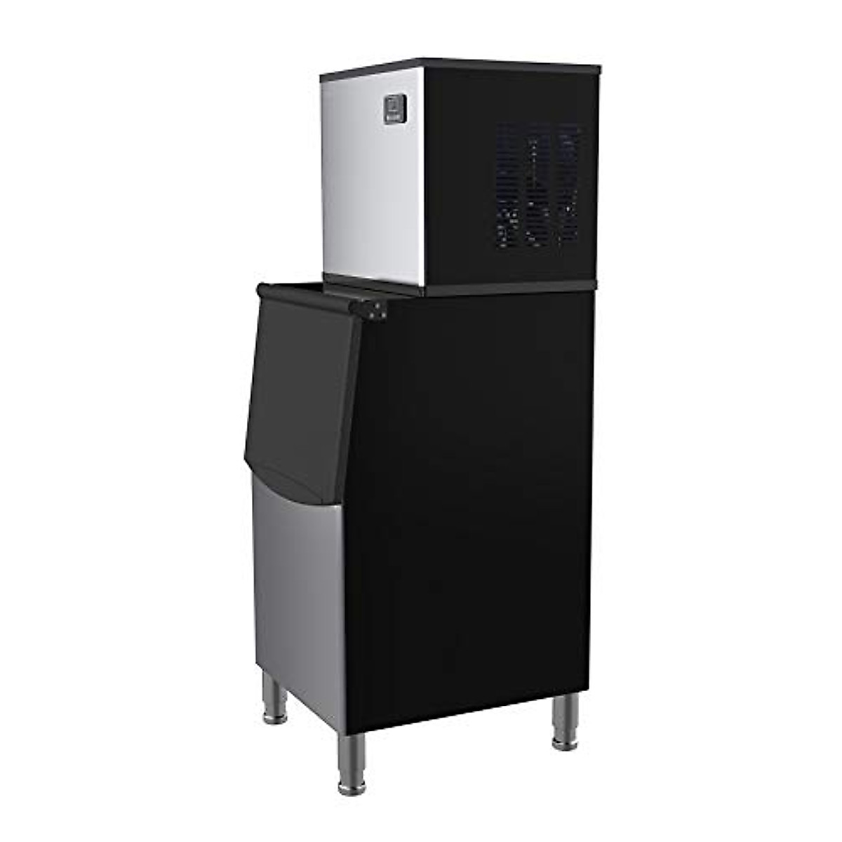 KoolMore Modular Ice Maker Machine, 315 lb. Full Cube Production, Free-Standing with Air Cooled Evaporator, 200 lb Bin, Stainless-Steel