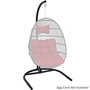 Sunnydaze Steel U-Shape Hanging Chair Stand - Indoor/Outdoor Hanging Egg Chair Stand - Powder-Coated Steel Construction with Black Finish - Stand Only - 76 Inches Tall