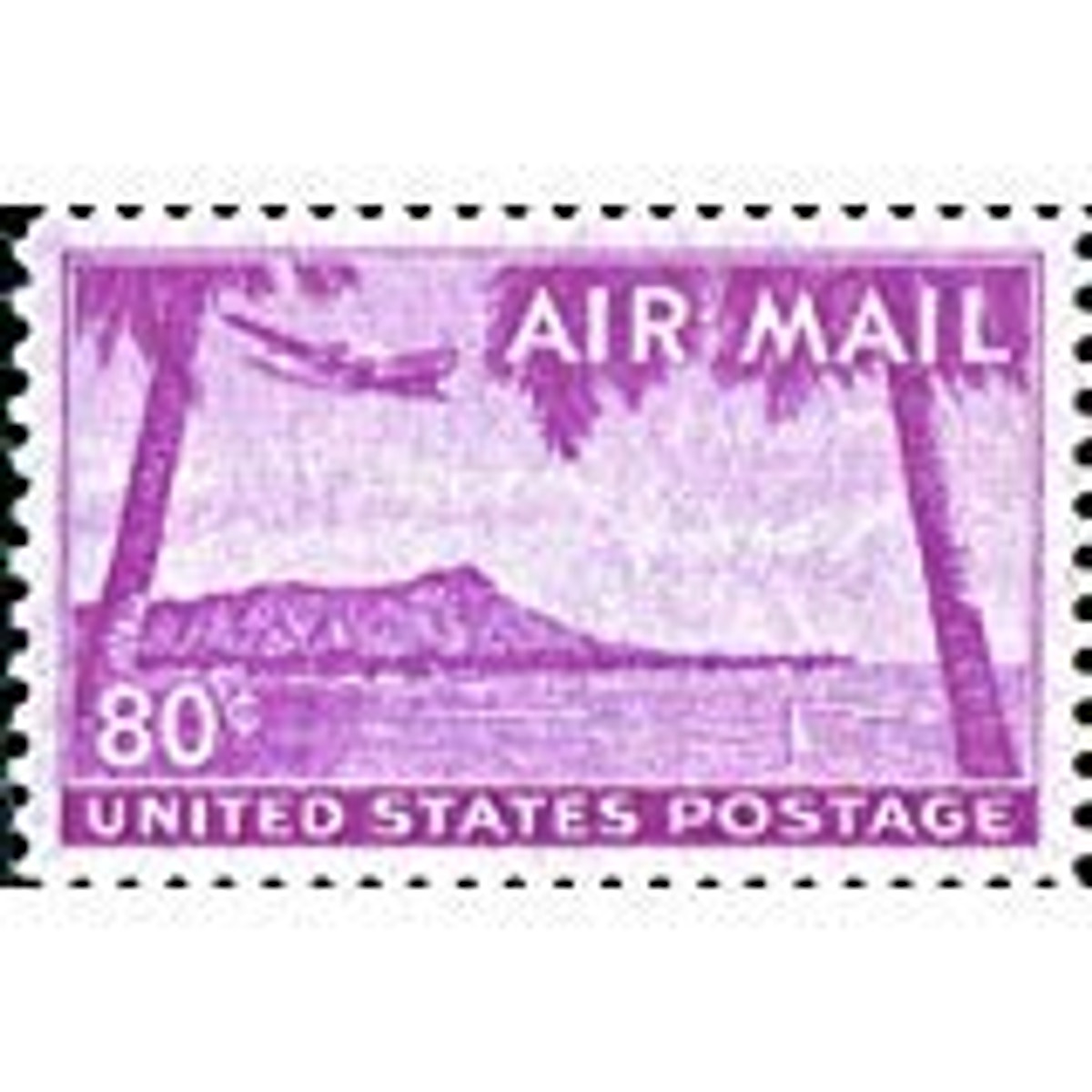 Diamond Head, Hawaii State Park Oʻahu - Volcanic Tuff Cone #C46 Single 80¢ US Postage Stamp