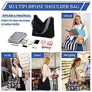 VX VONXURY Crossbody Bag,Lightweight Canvas Shoulder Tote for Women Water Resistant Top Zip Hobo Purse with Adjustable Strap