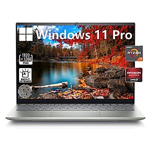 Dell [Windows 11 Pro] Inspiron 5425 Business Laptop, 14''FHD Display, AMD Ryzen7 5825U, 32GB RAM, 512GB SSD, Backlit Keyboard, Fingerprint Reader, USB-C, HDMI, WiFi 6, Long Battery Life, Pebble Green