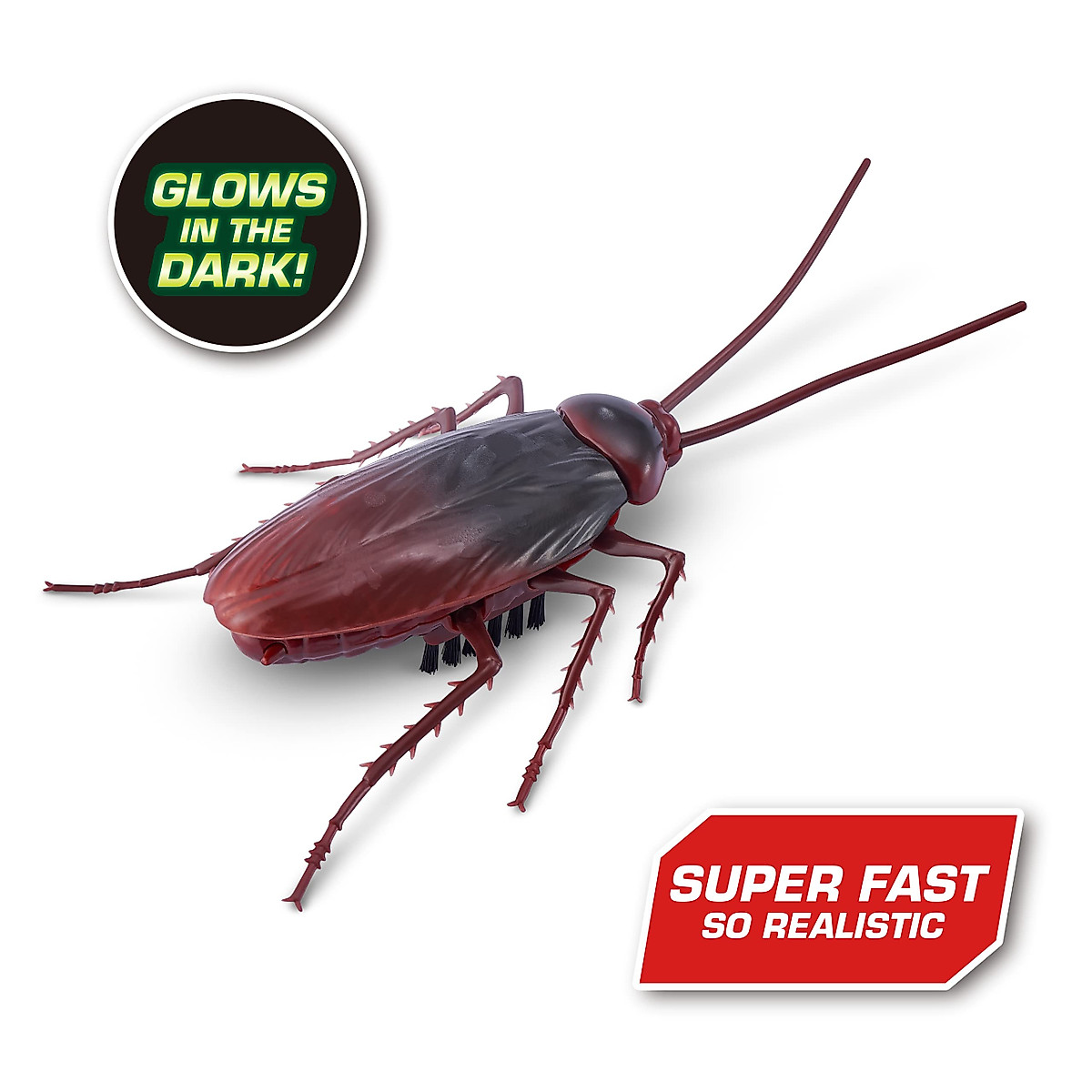 Robo Alive Crawling Cockroach Glow in The Dark (2 Pack) by ZURU Battery-Powered Robotic Interactive Electronic Cockroach Toy That Moves and Crawls, Prankst Toys for Boys, Kids, Teens