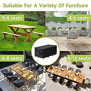 Waterproof Patio Furniture Cover, Durable Heavy Duty Patio Furniture Set Covers Wind Dust Proof Sofa Set Covers for Outdoor Table and Chair