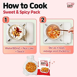 Yopokki Instant Tteokbokki Pack (Sweet Mild Spicy, Pack of 2) Korean Street food with sweet and moderately spicy sauce Topokki Rice Cake - Quick & Easy to Prepare