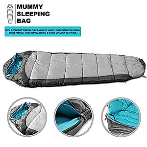 KHOMO GEAR Sleeping Bag Mummy Style - 3 Season - Camping & Outdoors - Grey