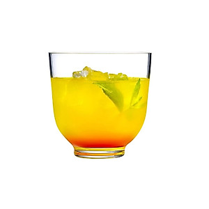 Nude Glass Hepburn Set of 4 Low Ball Glasses 12.85 oz - Round Cocktail Glasses, Scotch Glasses, Bourbon Cognac, Vodka, Margarita Tumbler Old Fashioned Glasses Set for Home Bar Gifts