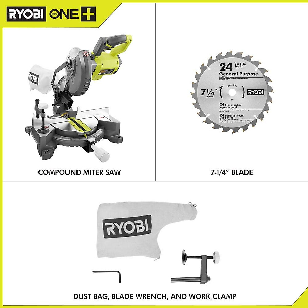 18V ONE+ 7-1/4" Miter Saw