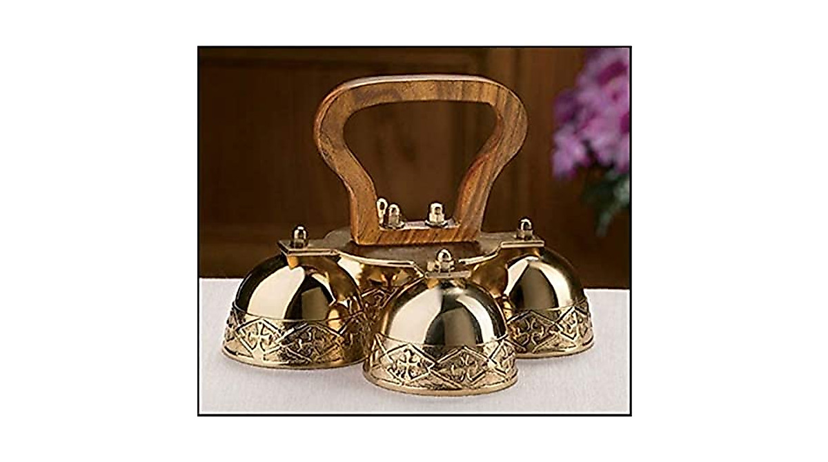 Brass Altar Bells - Embossed & Perfect for Churches