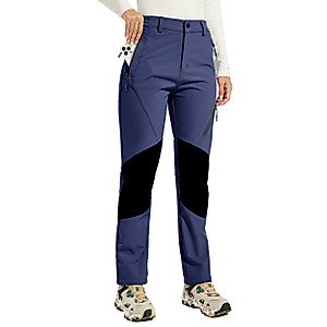 Willit Women's Snow Pants Waterproof Warm Winter Hiking Pants Outdoor Pants Insulated Cold Weather Deep Blue M