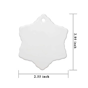 "N/A" Skagway Davidson Glacier Alaska USA America Christmas Ceramic Ornament Xmas Tree Decor Souvenirs Double Sided Snowflake Porcelain Home Gifts