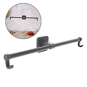 Retractable Towel Rack Cupboard Door Bar Towel Holder for Bathroom Bath Towel Holder Towel Shelf Towel Hanger for Bathroom Towel Rack with Hook Towel Bar Towel Holders Grey Plastic Veemoon