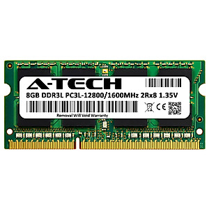 A-Tech 8GB RAM Replacement for CT2KIT102464BF160B | DDR3/DDR3L 1600MHz PC3L-12800 (PC3-12800) CL11 SODIMM 2Rx8 1.35V Non-ECC SO-DIMM 204-Pin Laptop, Notebook Memory Module