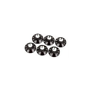 Fender Pure Vintage Skirted Amp Knobs, Black (Pack of 6)