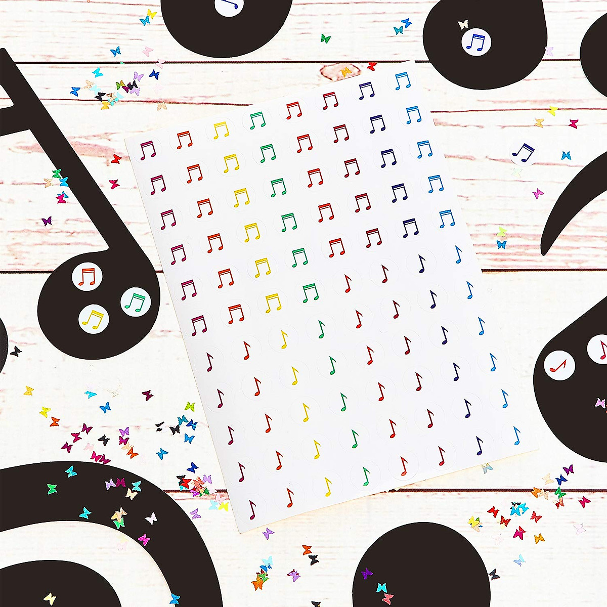 Outus 1760 Pieces Music Notes Stickers for Kids Colorful 20 Sheets Musical Label Cartoon Sticker Teacher Appreciation Gift Teacher Incentive Stickers Students Scrapbooking Planner Calendar