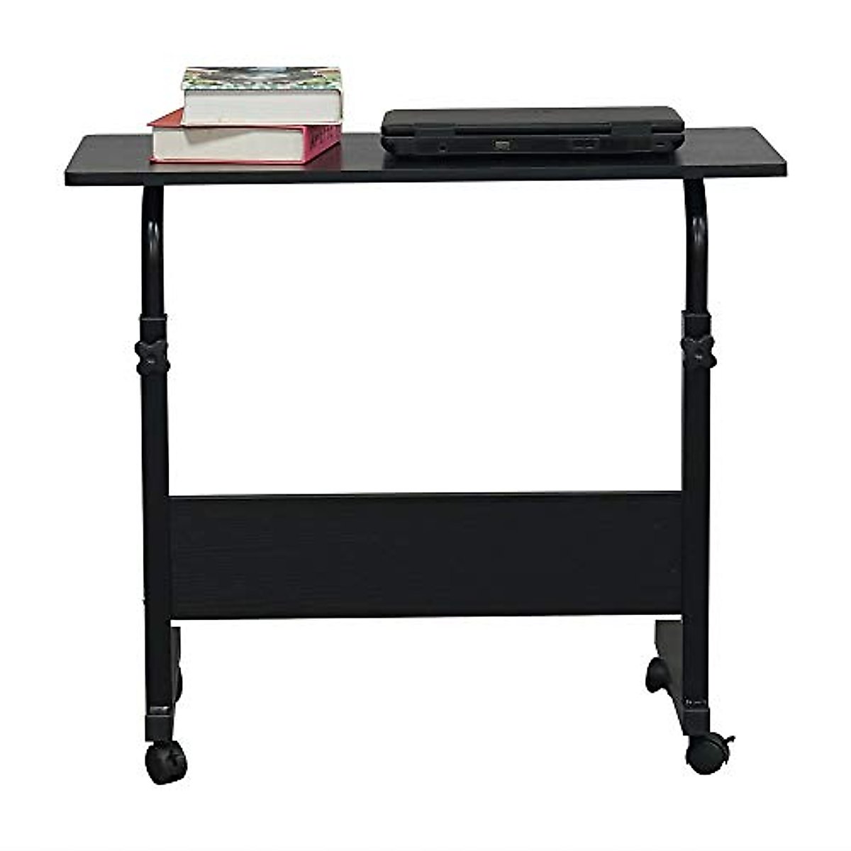 C Table with Wheels for Couch Bed Recliner, Side Table for Couch, Sofa Side Table Desk with Wheels, Tray Table Portable Side Table for Bed, Table Laptop Cart, Height Adjustable Coffee Snack Table