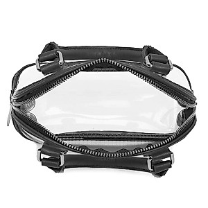 Rullar Women Clear Jelly Top Handle Shoulder Crossbody Bag PVC Handbag Purse Totes Satchel Black