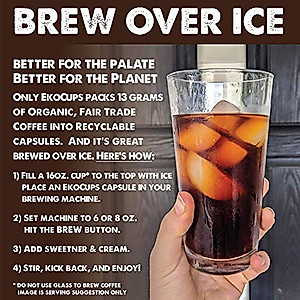 EKOCUPS Organic Swiss Water Decaf French Roast Coffee Pods, Extra 30% More Coffee Per Cup, Artisan Fair Trade Dark Roast, Decaf French Roast Coffee for Keurig K Cup Machines, Recyclable Pods, 40 Count