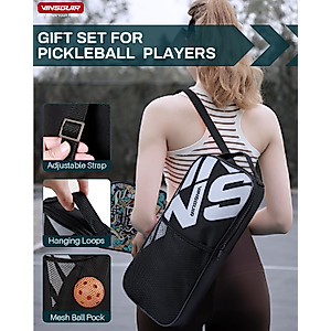 VINSGUIR Pickleball Paddles Set, USAPA Approved Pickle Ball Paddle Set of 2 with 4 Pickleball Balls and Bag, Pickleball Rackets Gifts for Women Men Beginners